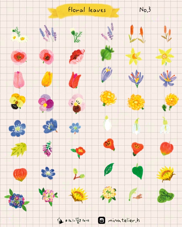Floral leaves plan sticker | Webudding