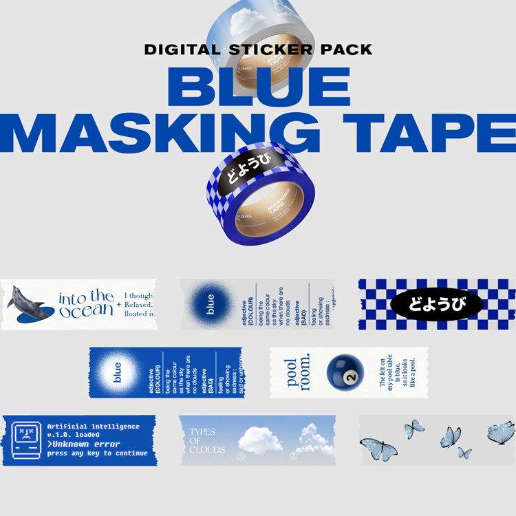 Blue Washi Tape sticker | Webudding