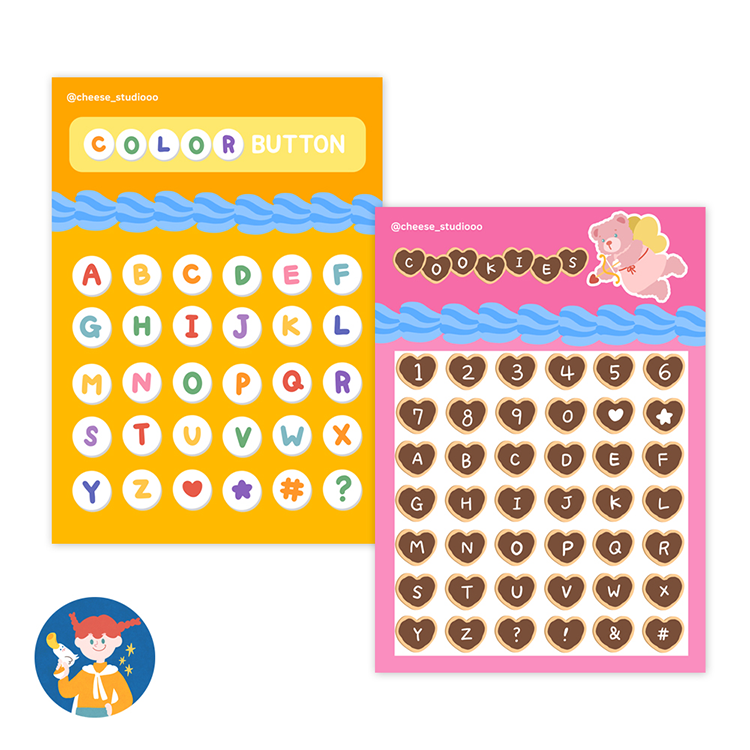 Color Button & Cookies Alphabet | Webudding