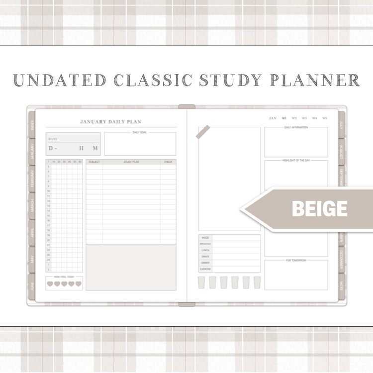 Undated Classic Study Planner [BEIGE] | Webudding