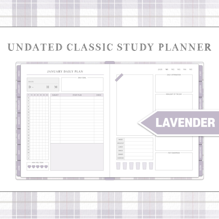 Undated Classic Study Planner [LAVENDER] | Webudding