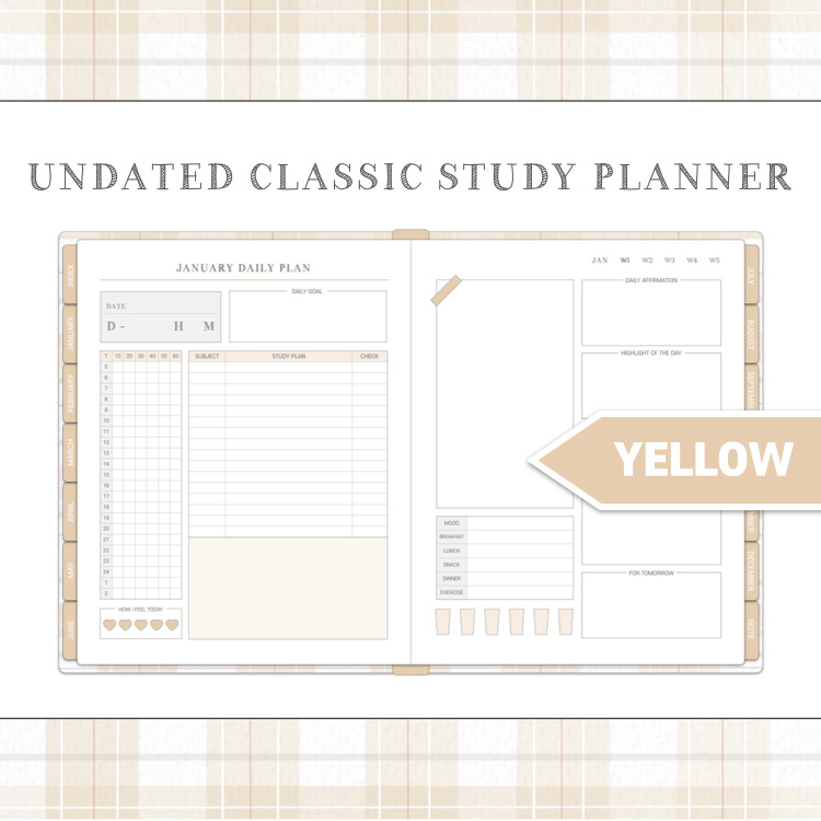 Undated Classic Study Planner [YELLOW] | Webudding