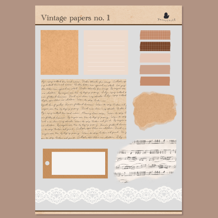 Vintage Paper Sticker no.1 | Webudding