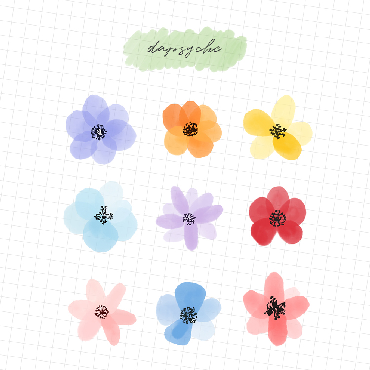 Watercolor Flower Stickers | Webudding