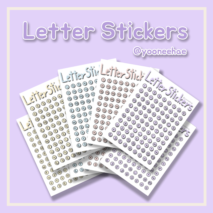 8 kinds of stickers with numbers and alphabets | Webudding