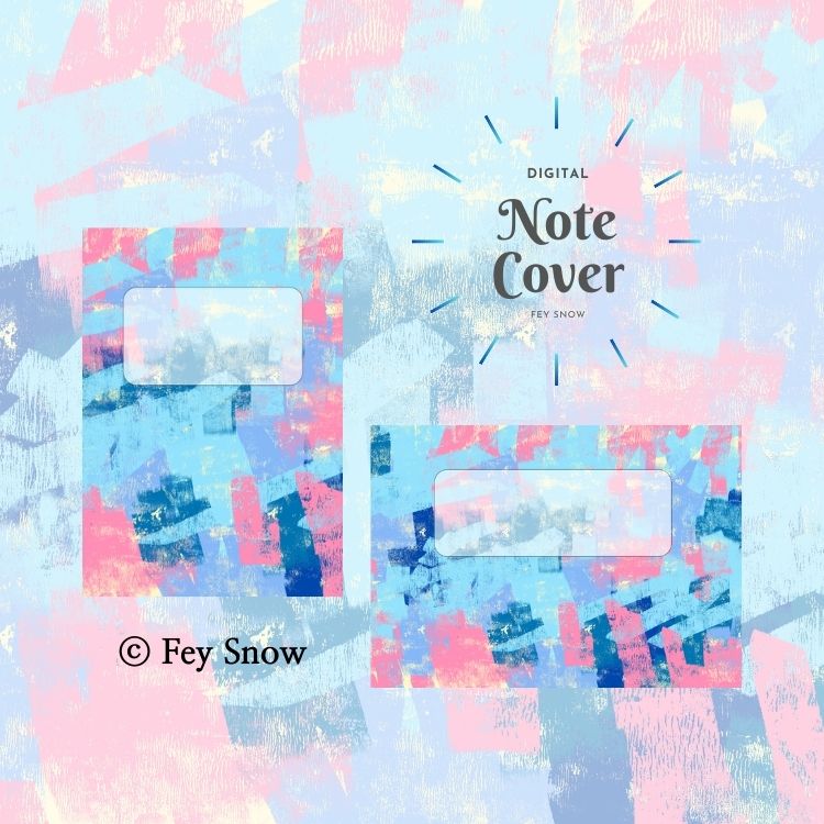 [Abstract Note Cover] Blue & Pink | Webudding