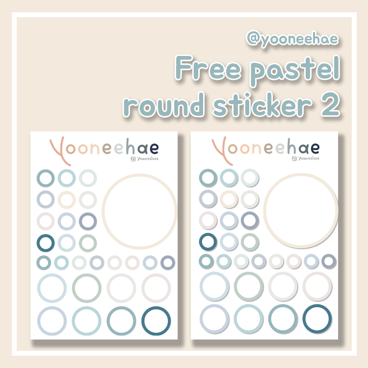 Free pastel round sticker2 | Webudding