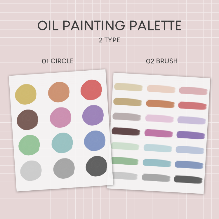 Oil Painting Palette Sticker 2Type | Webudding