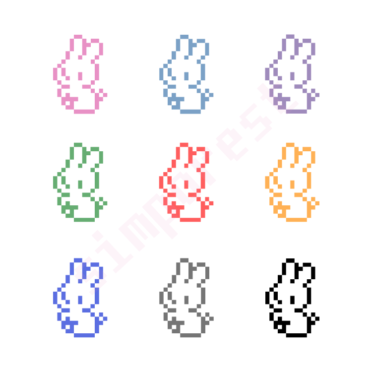 rabbit pixel sticker | Webudding