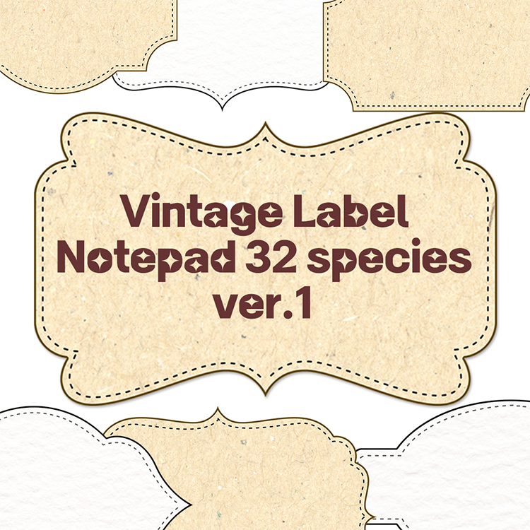 Vintage Label Notepad 32 species ver.1 | Webudding
