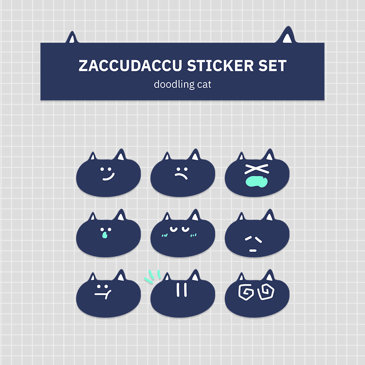 Doodling cat sticker | Webudding