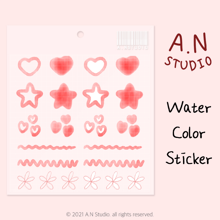 Watercolor sticker | Webudding
