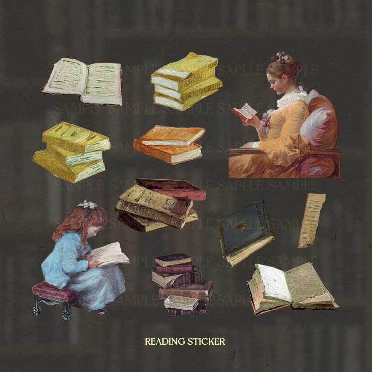 Reading notable painting sticker | Webudding