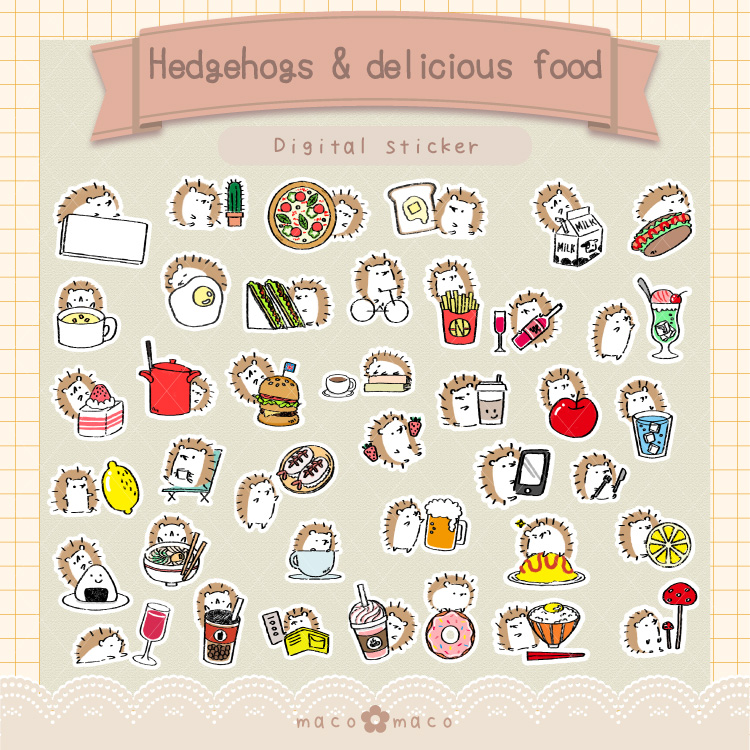 Hedgehogs & delicious food sticker | Webudding