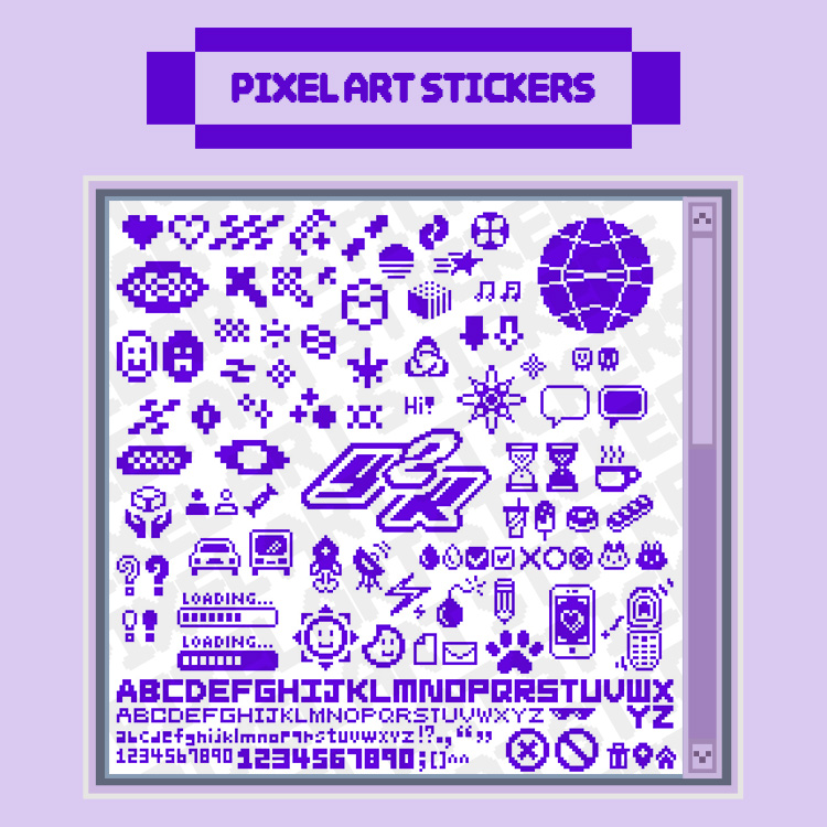 Simple Pixel Art Sticker_ver.Purple | Webudding