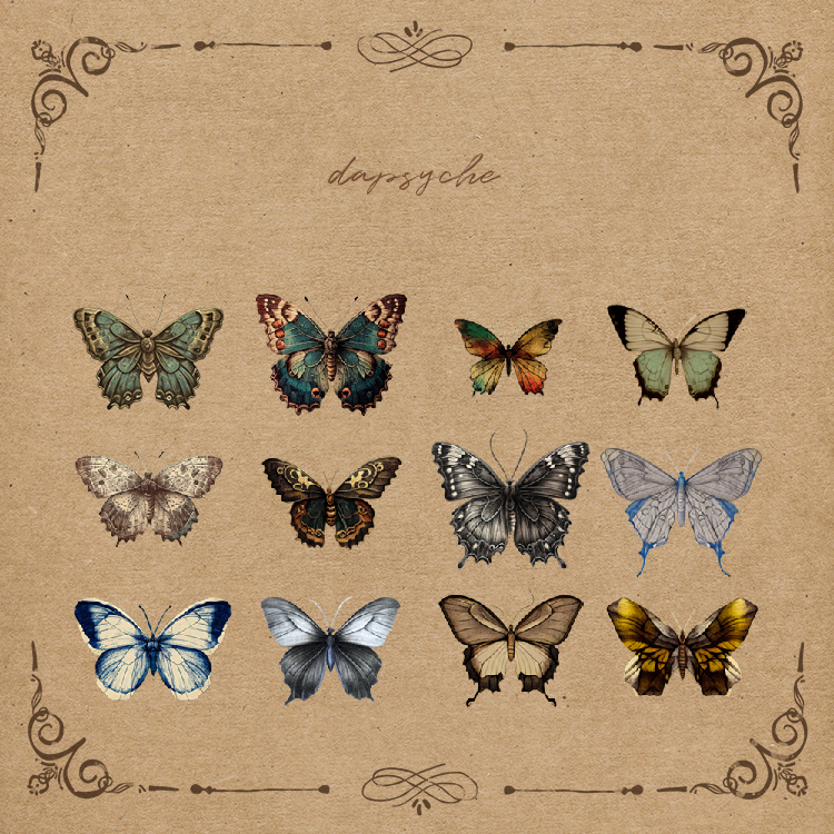 Vintage butterfly stickers | Webudding