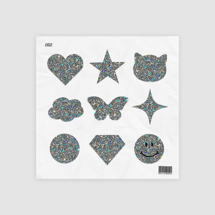 Simple Glitter Stickers Set (3 Type) | Webudding