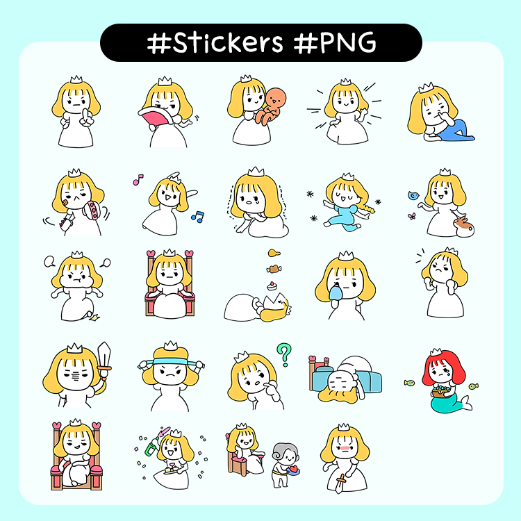 Because I am a princess, 24 kinds of stickers | Webudding