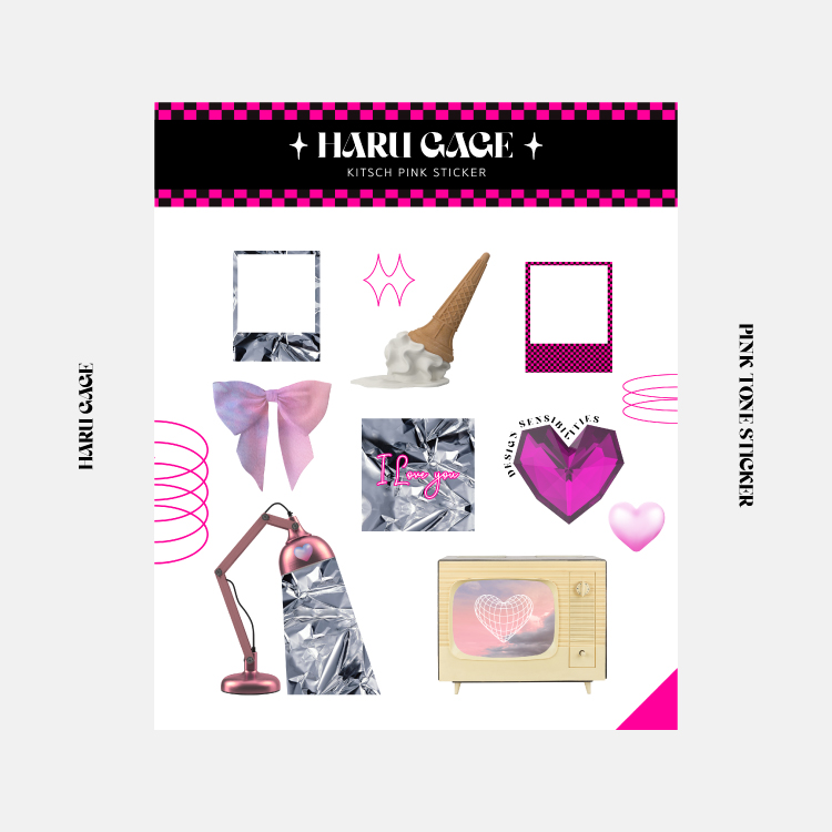 Harugage Kitsch Pink sticker | Webudding