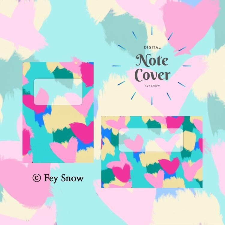 [Abstract Note Cover] Pink Heart | Webudding