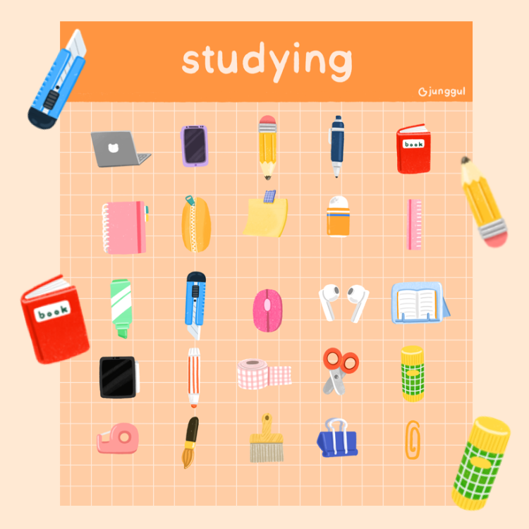 studying sticker | Webudding