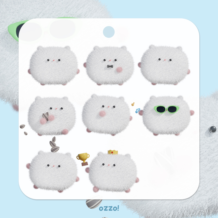 Soft hamster stickers | Webudding