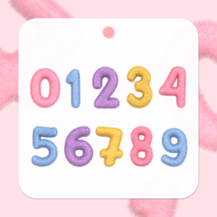 Soft number stickers | Webudding