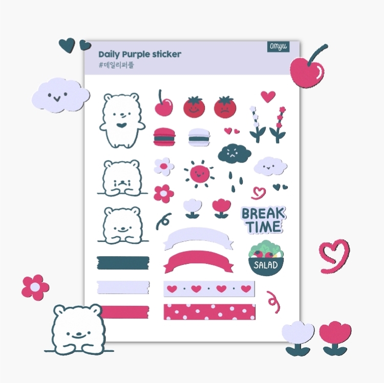 데일리 퍼플 스티커 | 위버딩