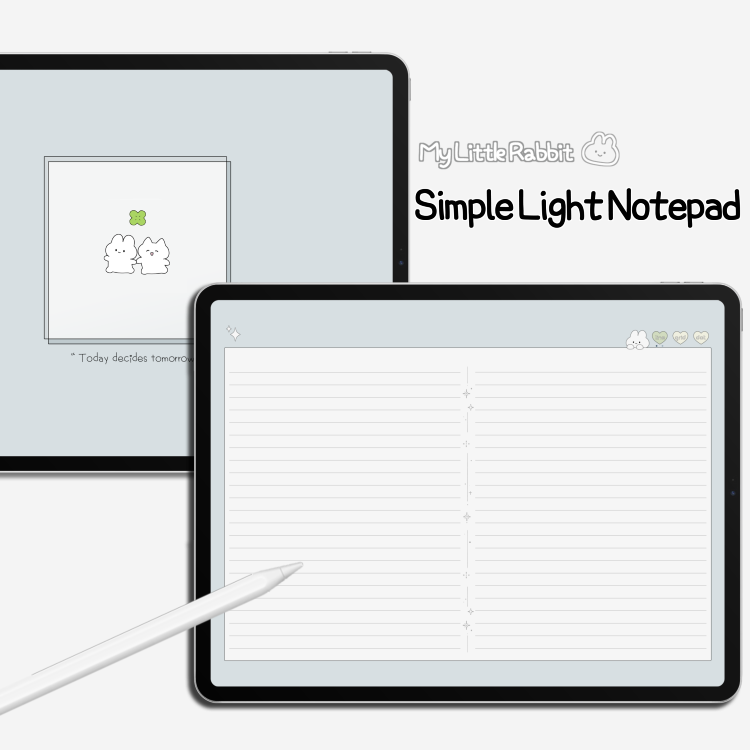 My little rabbit-Simple light note (horizontal) | Webudding