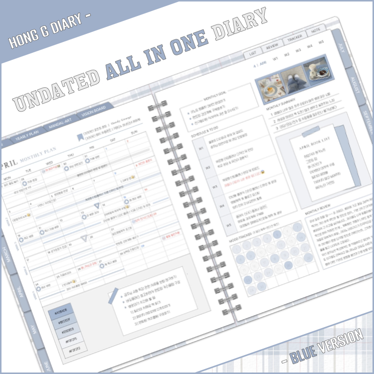 Undated All-In-One Diary [BLUE] | Webudding