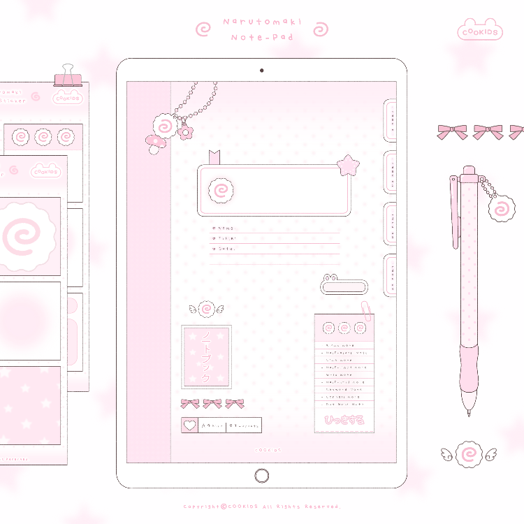 Narutomaki Note Pad | dated / hyperlinked / sticker set | Webudding