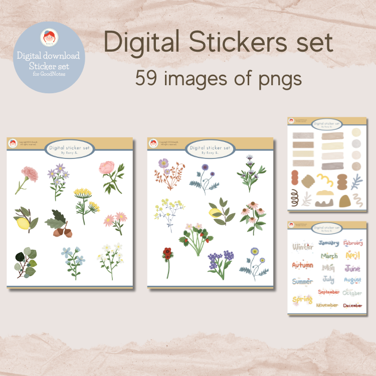 Flower sticker set | Webudding