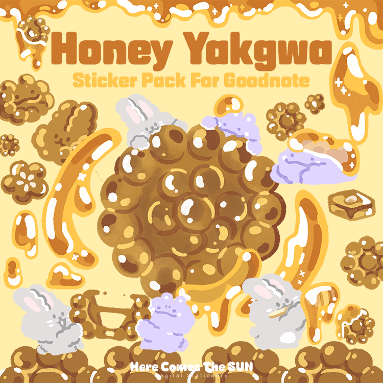 [HereComesTheSun] Honey Yakgwa Sticker Pack (For Goodnote) | Webudding