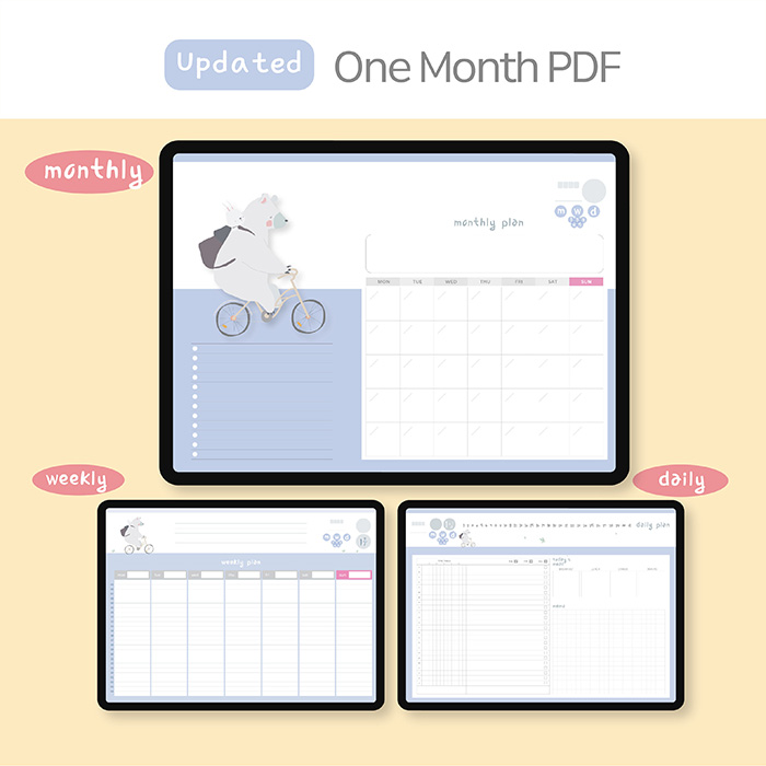 White Bear One Month Planner | Webudding