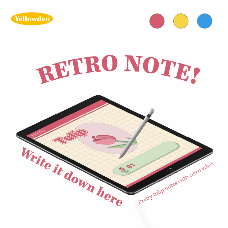 Yellowden Tulip note 3color set pdf hyperlink | Webudding