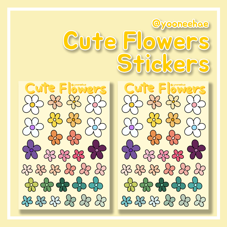 Cute flower stickers | Webudding