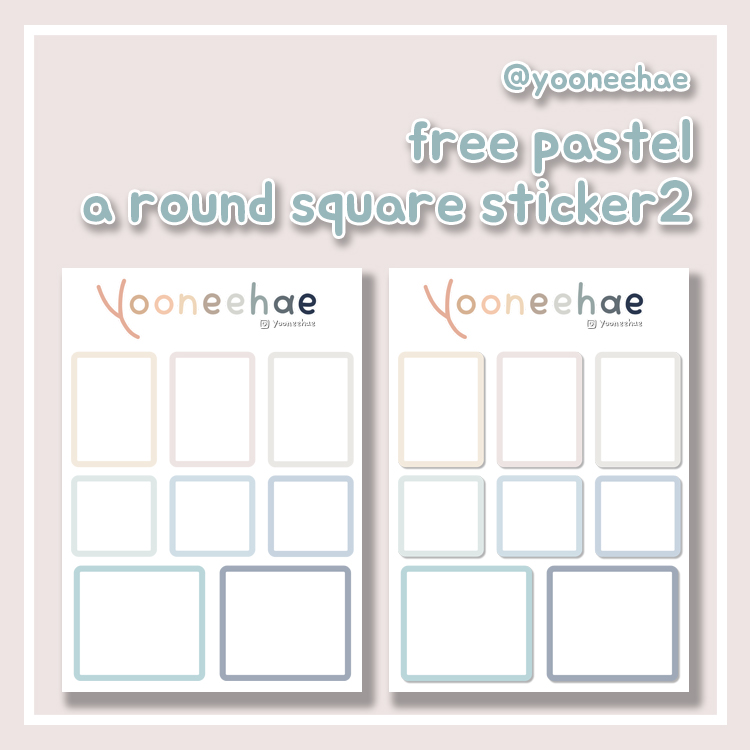 Free basic pastel round square sticker | Webudding