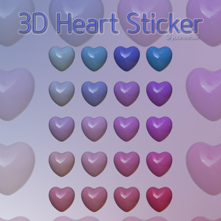 3D heart sticker | Webudding