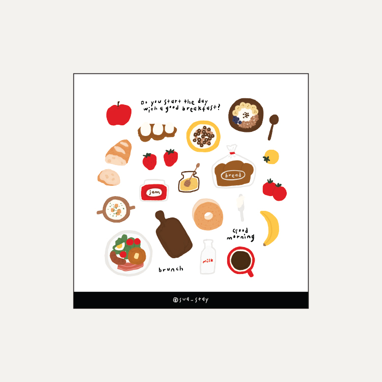 Brunch Time Stickers (food/cafe/diary) | Webudding