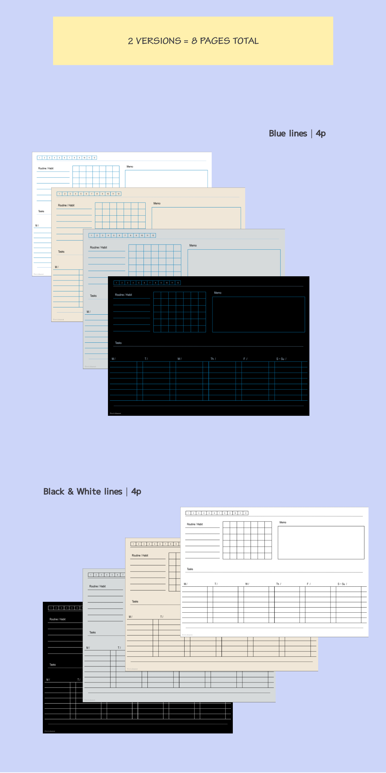 Simple Weekly Habit & Task Planner | Webudding