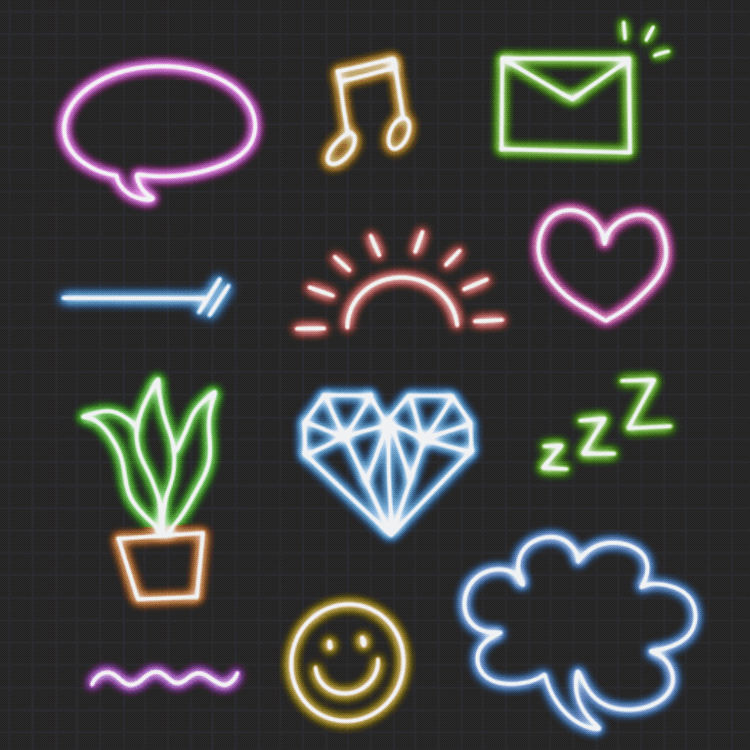 Neonsign Sticker 3set | Webudding