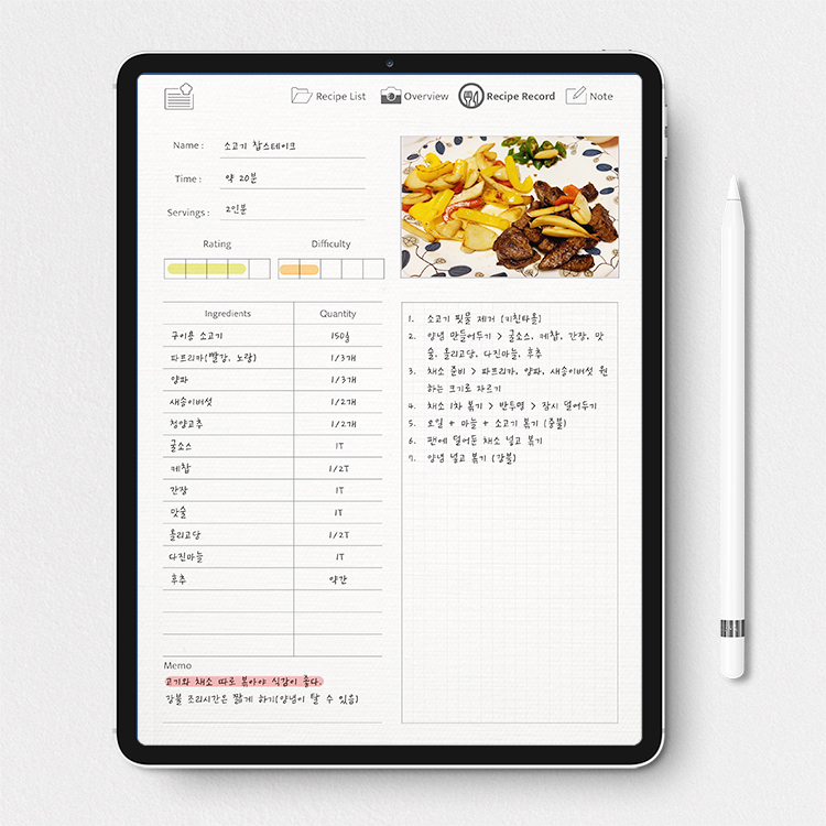 GoodNotes Cooking Recipe Book(SET1.White) | Webudding