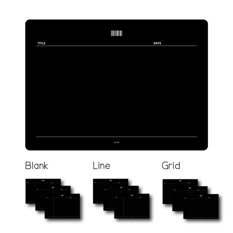 NotePad1 Width Black (9types) | Webudding