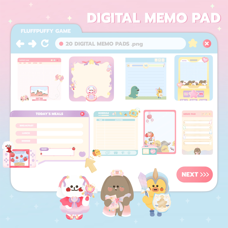 FLUFFPUFFY | DIGITAL MEMO PAD (Fluffpuffy Game) | Webudding