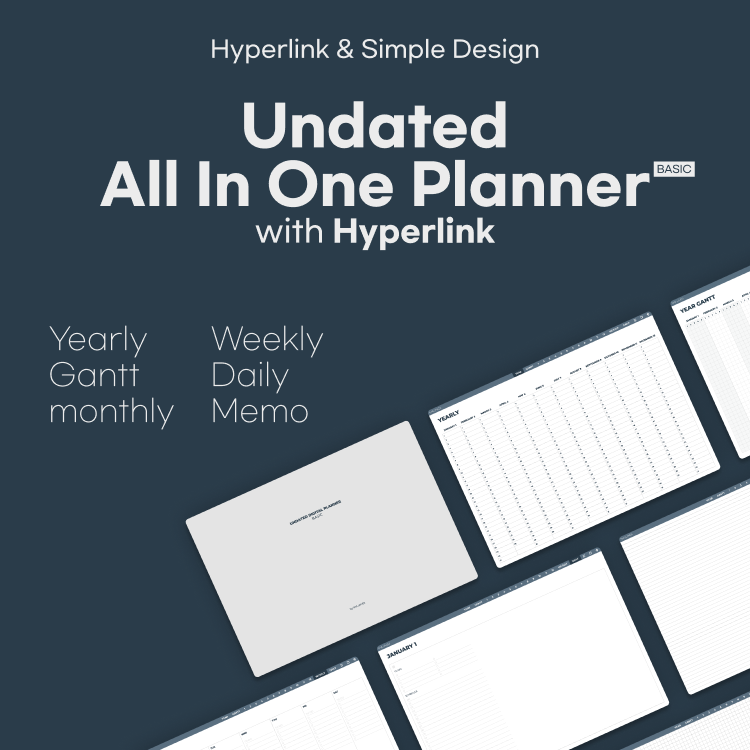Undated All In One Planner With hyperlink | Webudding