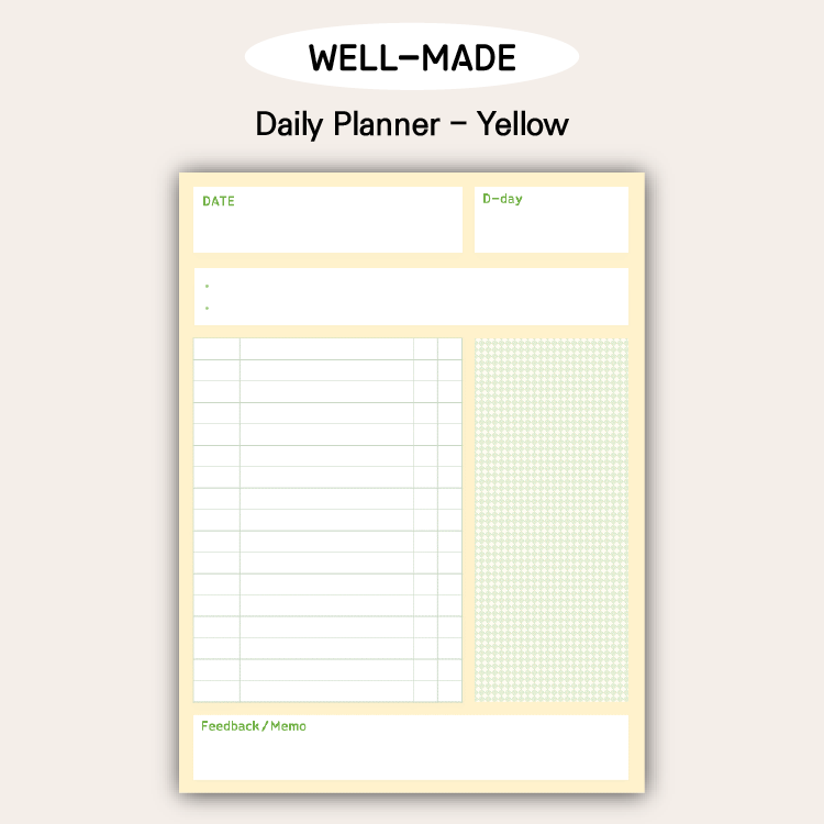 Daily Planner - Pastel Yellow | Webudding