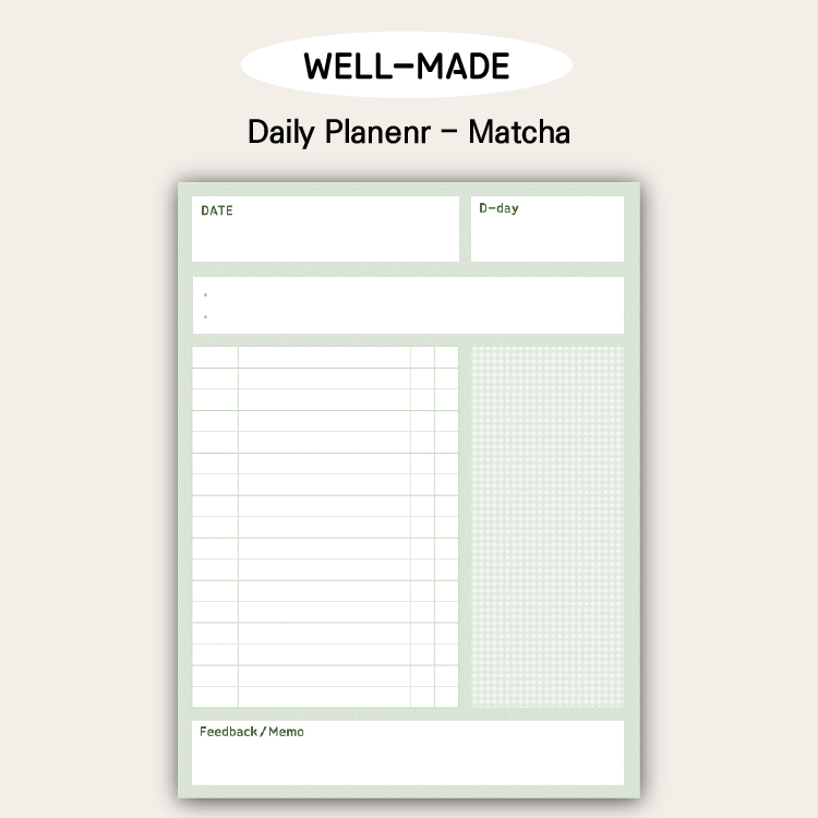 Daily Planner - Matcha | Webudding