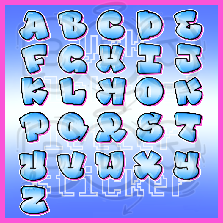 y2k 알파벳 글자 스티커 | 위버딩
