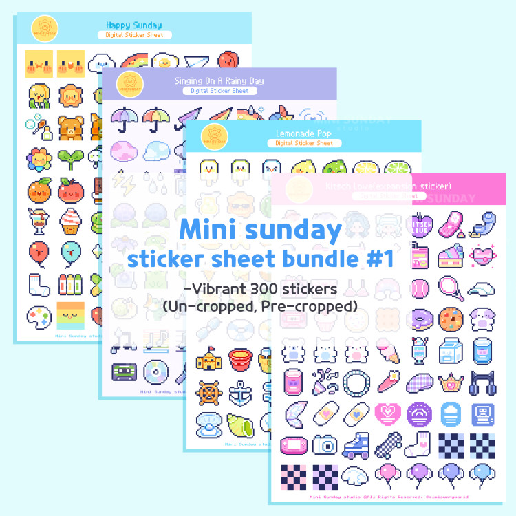 Mini Sunday Sticker bundle #1 | Webudding