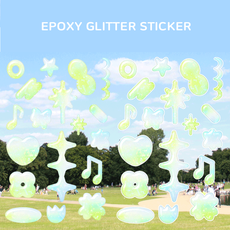 epoxy glitter sticker | Webudding